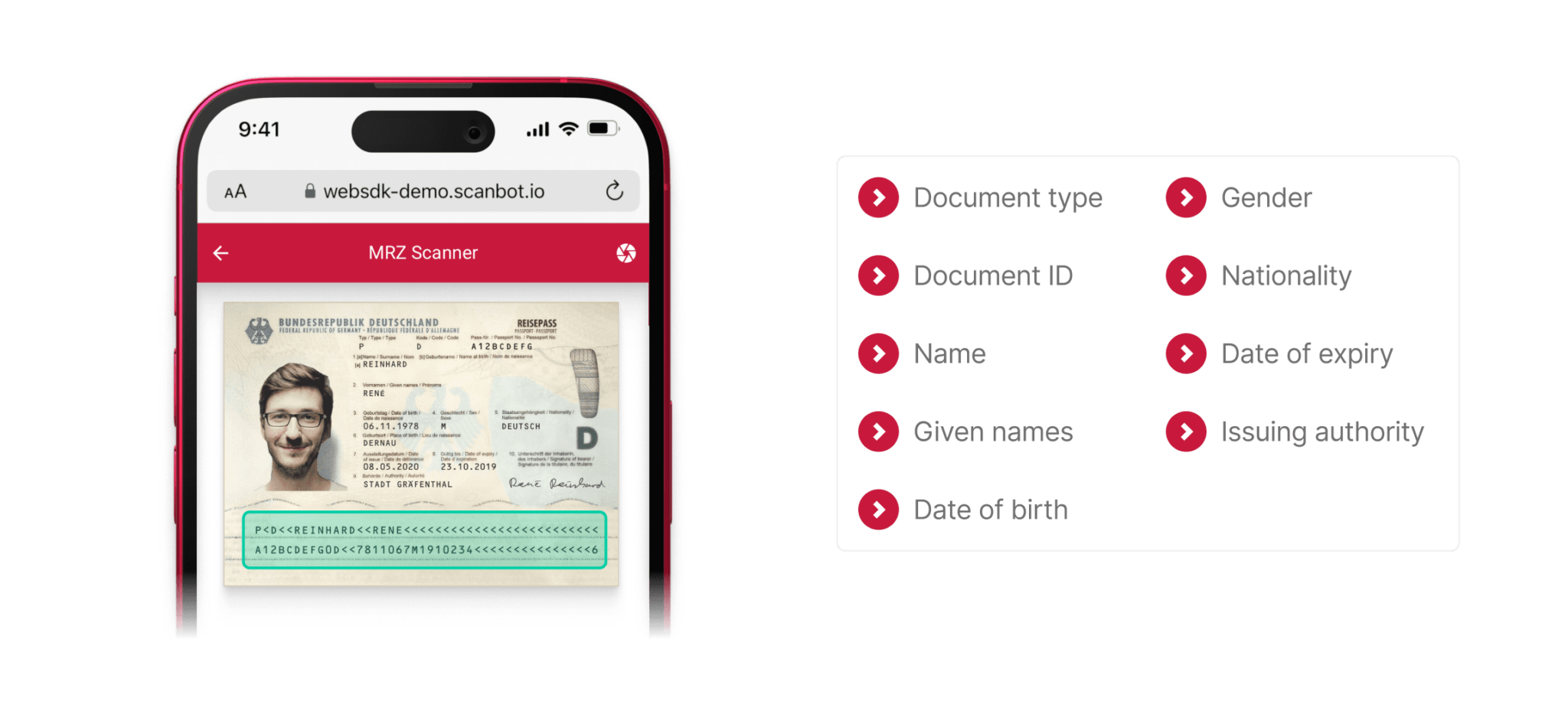 Web MRZ Scanner Online - Scanbot SDK