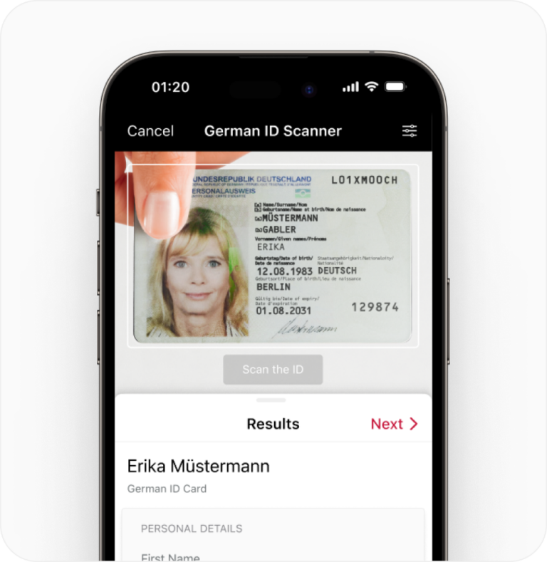German ID Card Scanner - Scanbot SDK