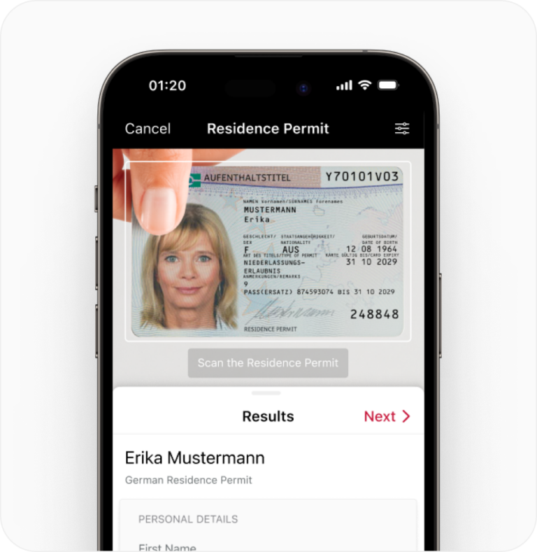 German Residence Permit Scanner SDK - Scanbot SDK