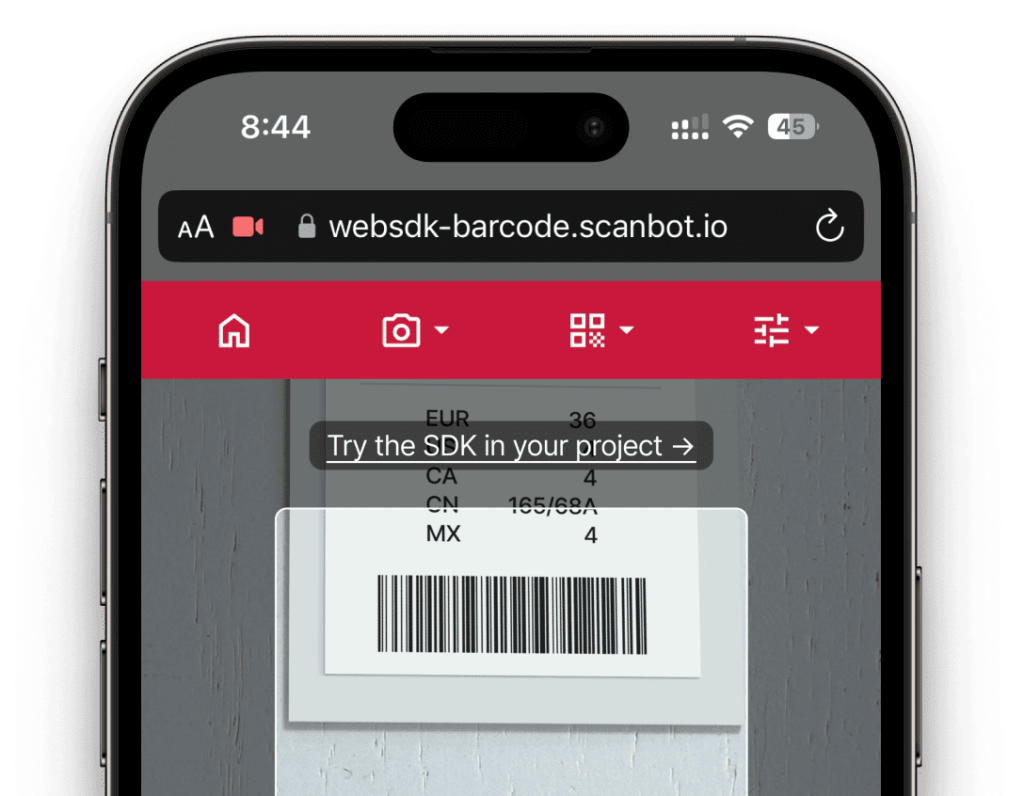 Barcode and Document Scanner Demo Apps - Scanbot SDK