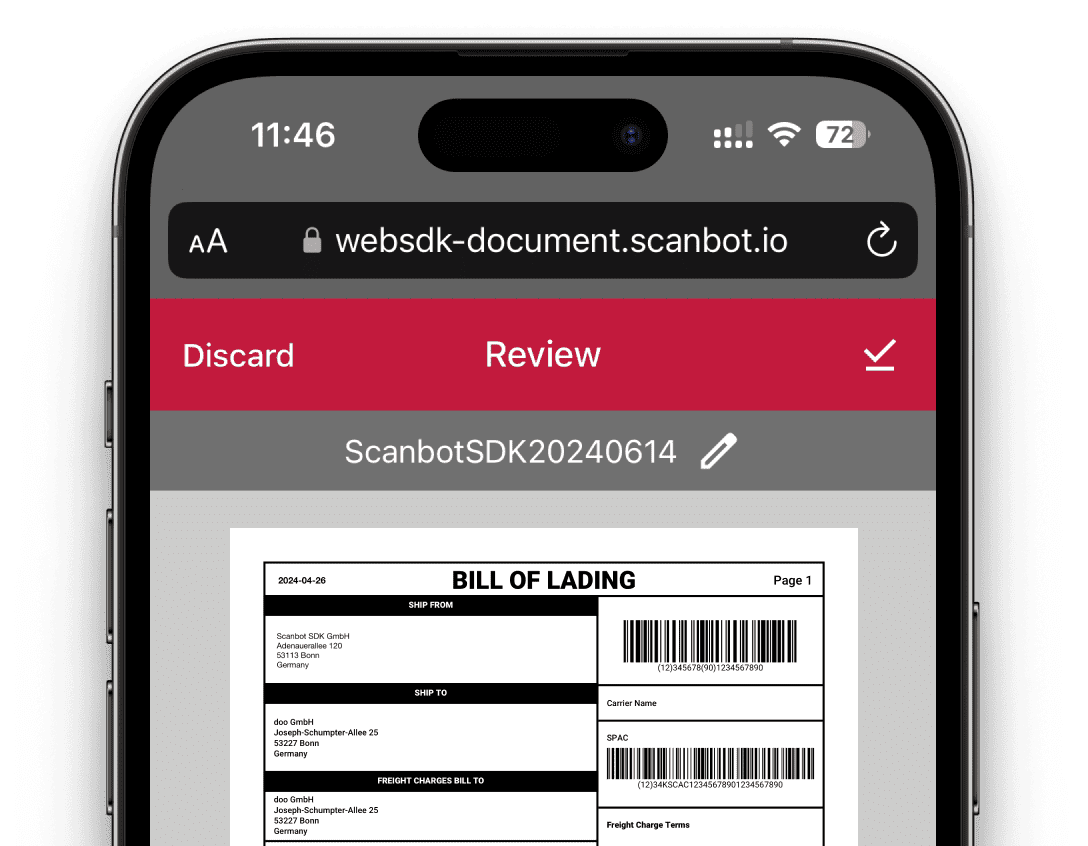 Barcode And Document Scanner Demo Apps Scanbot Sdk