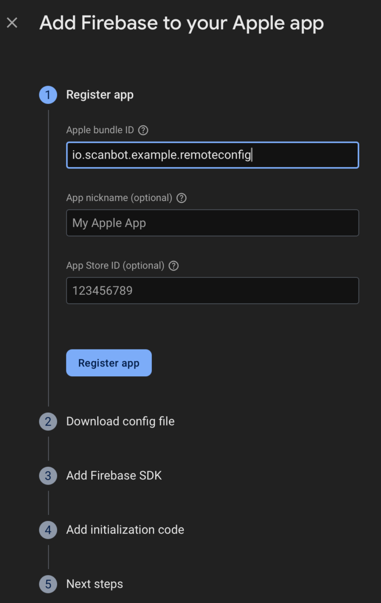Update license key with Firebase Remote Config (iOS) - Scanbot SDK