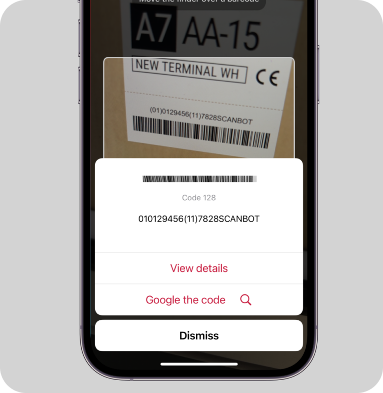 GS1-128 Barcode Scanner - Scanbot SDK