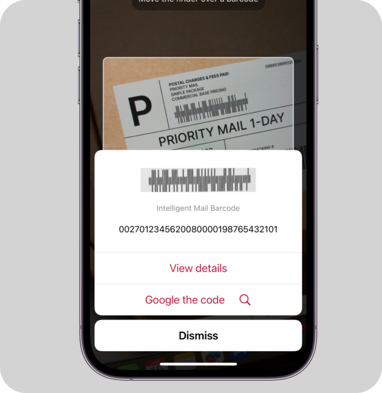USPS Intelligent Mail Barcode Scanner - Scanbot SDK