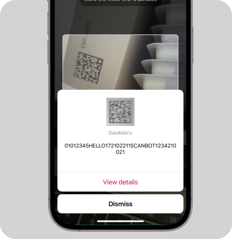 GS1 DataMatrix Scanner - Scanbot SDK