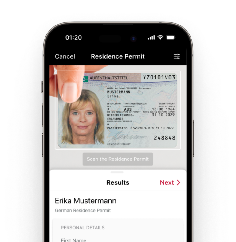 German Residence Permit Scanner SDK - Scanbot SDK