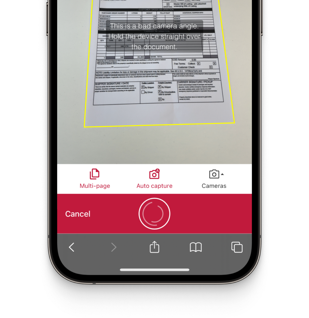 JavaScript Document Scanner - Scanbot SDK