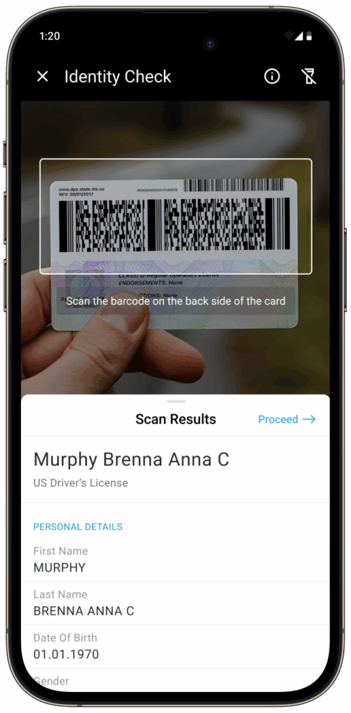 Driver's License Barcode Reader - Scanbot SDK