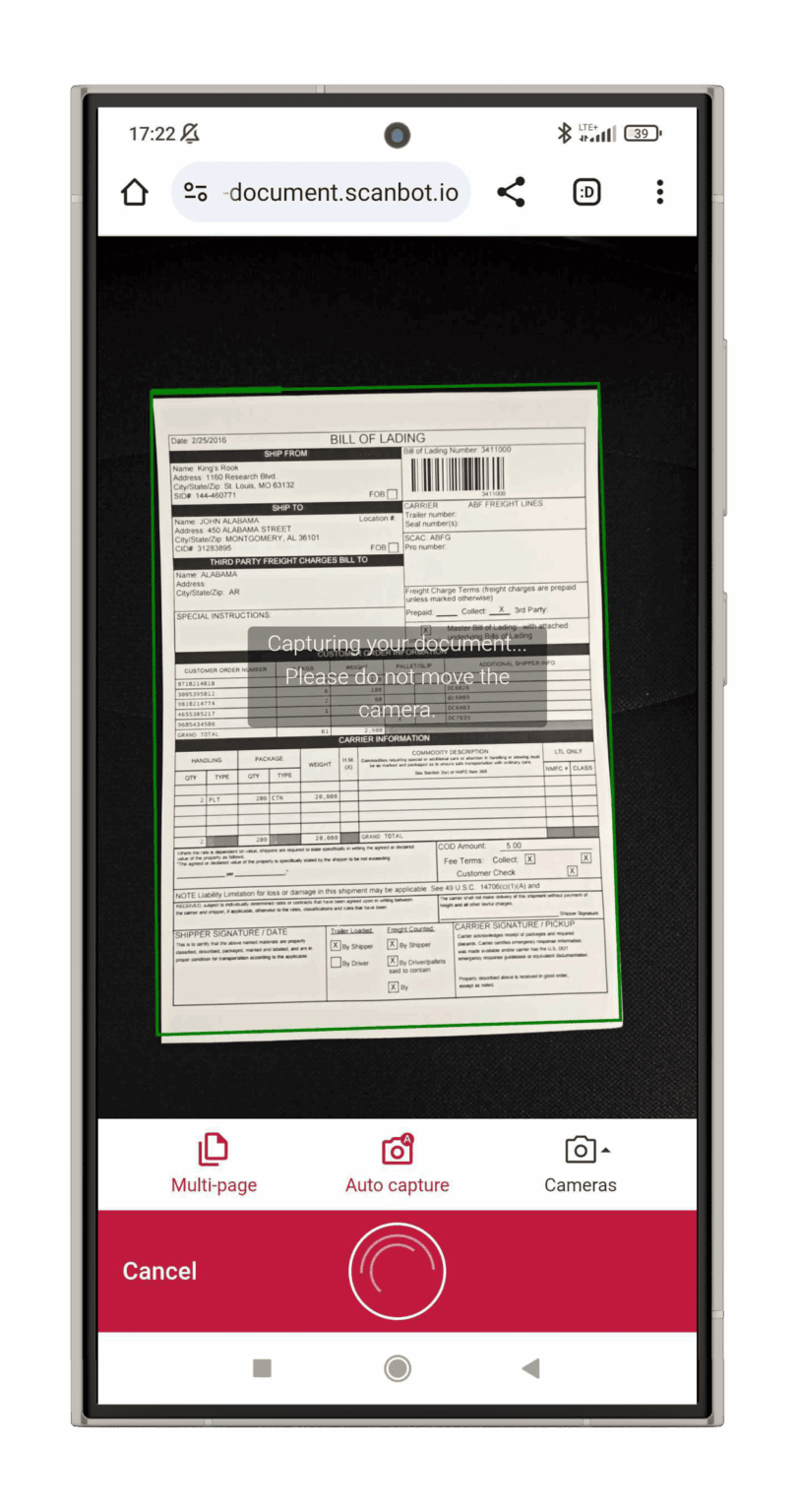 Mobile Document Scanner for Truckers - Scanbot SDK